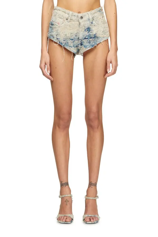 DIESEL® Houndstooth-weave Denim Shorts