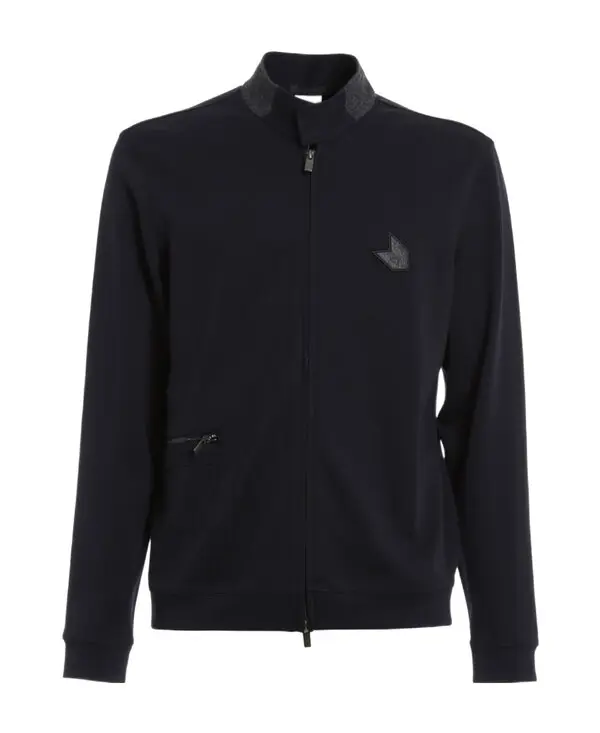 Emporio Armani Zip Up Logo Jacket - Black
