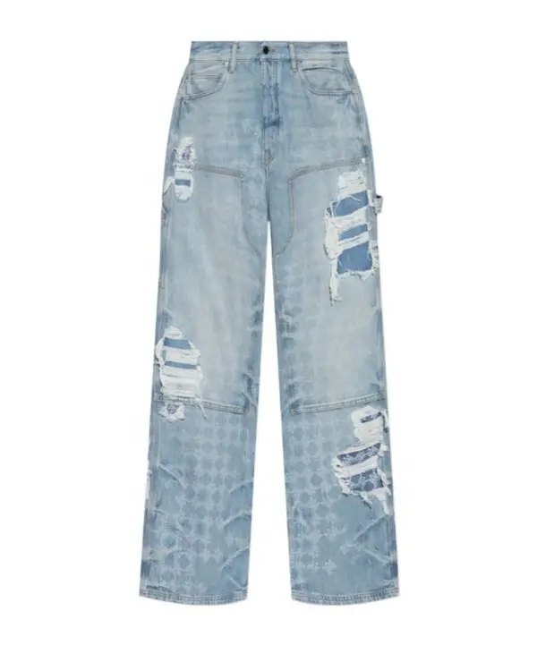 Amiri Distressed Patchwork Jeans - Blue