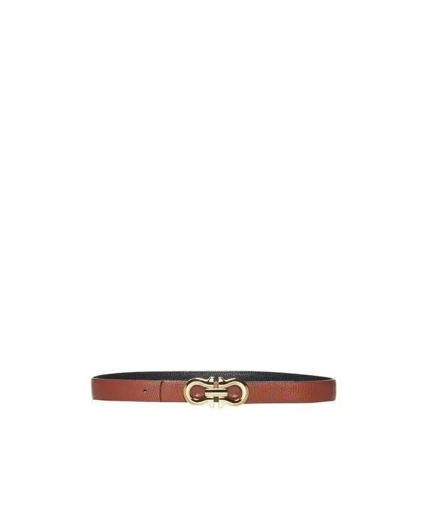 FERRAGAMO Gancini Buckle Belt - Brown