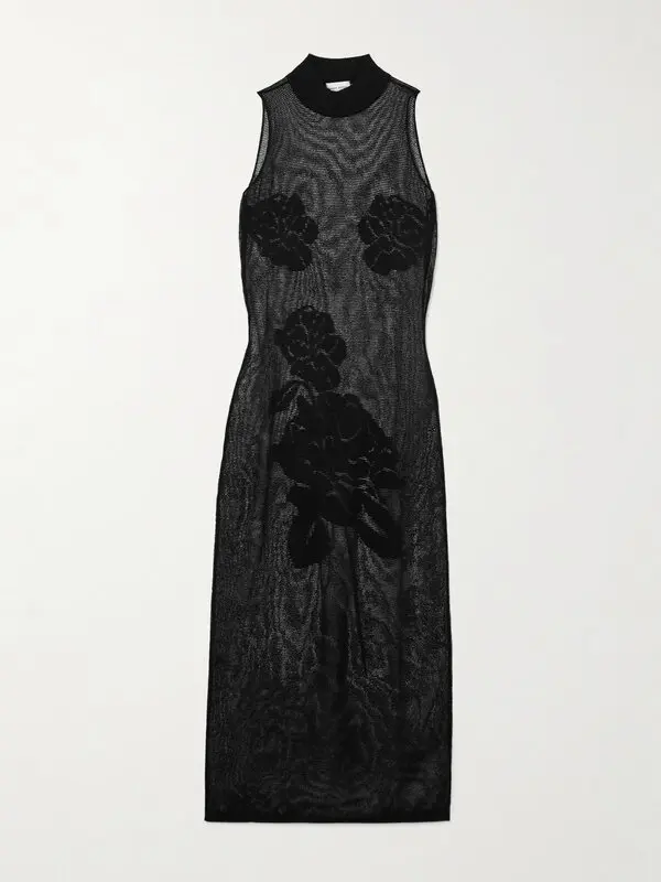 Magda Butrym Jacquard Knitted Mesh Dress