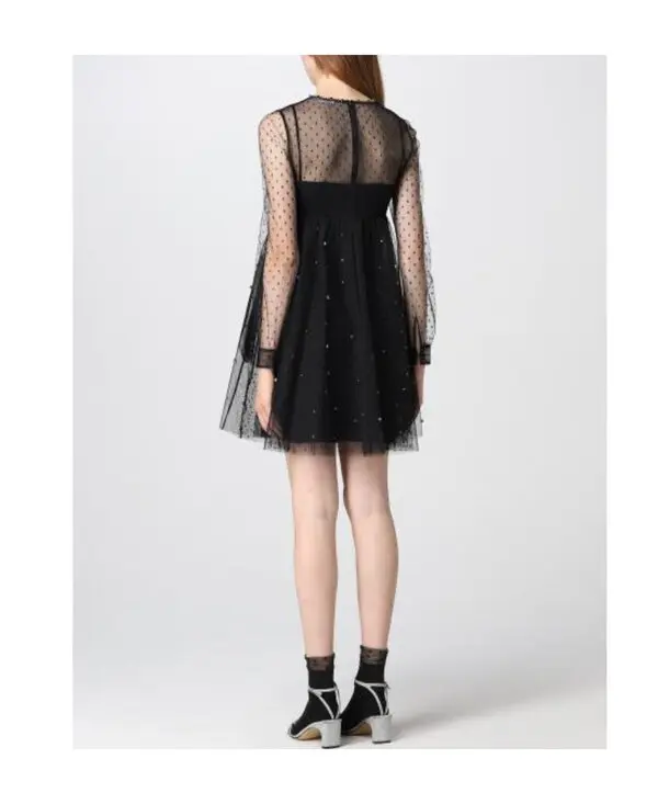 Red Valentino Sheer Embellished Mini Dress