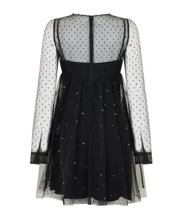 Red Valentino Sheer Embellished Mini Dress