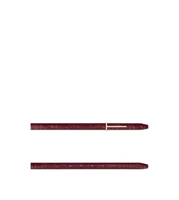 TOM FORD Slim T Belt With Embossed Design - Red