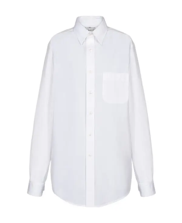 MAISON MARGIELA Long-sleeved Shirt With Curved Hem - White