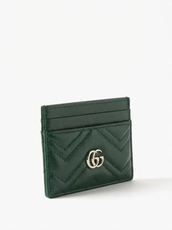 Gucci Gg Marmont Card Case - Green