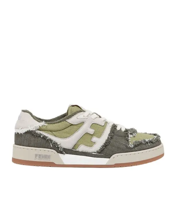 Fendi Logo Detailed Low-top Sneakers - Green