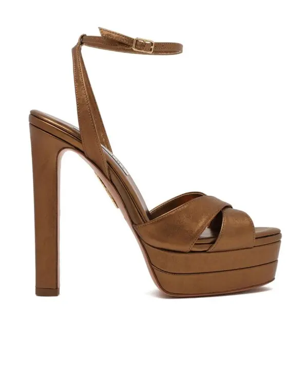 AQUAZZURA Divine Platform Sandals - Brass