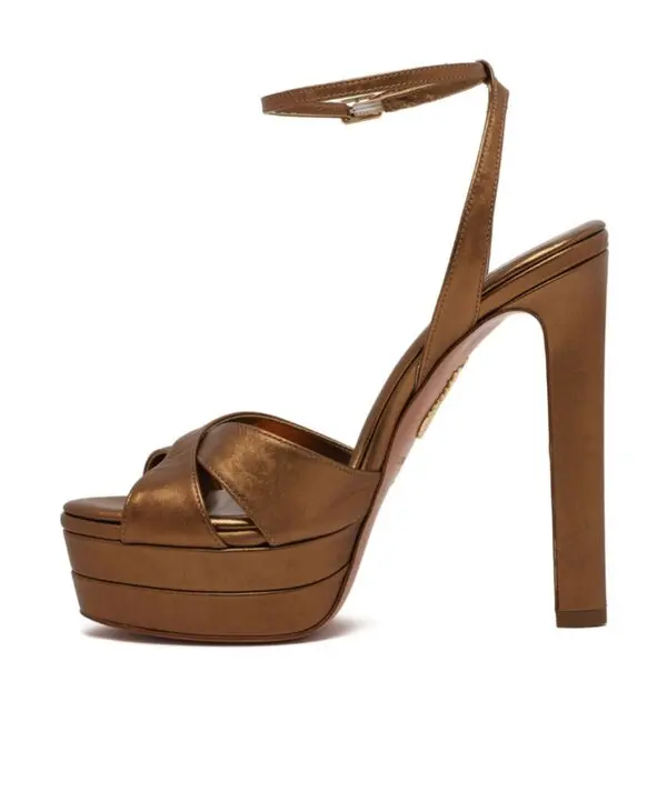 AQUAZZURA Divine Platform Sandals - Brass