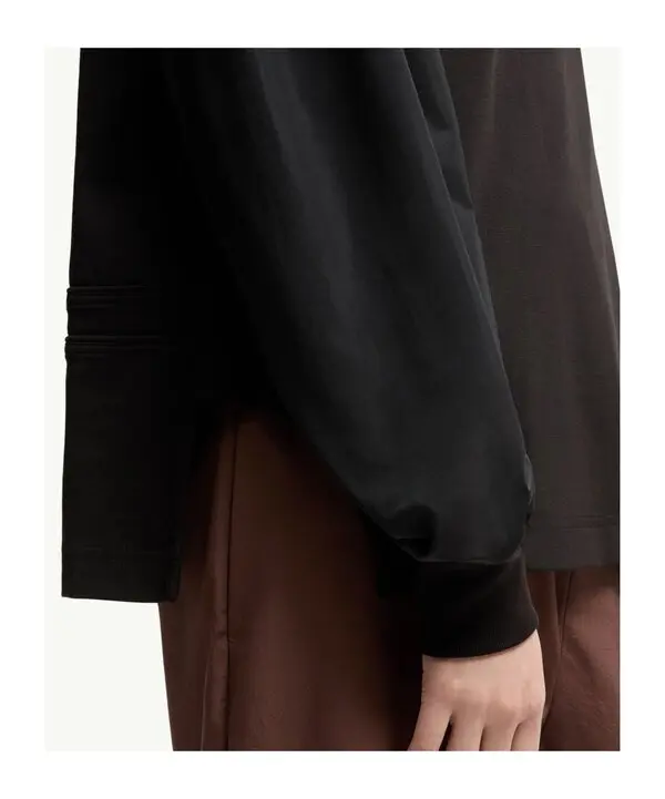 Moncler Pleated Sleeve Cotton Jersey Sweatshirt