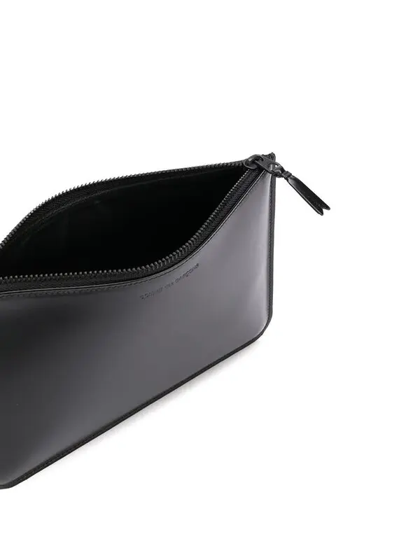Comme Des Garçons Logo Embossed Zipped Wallet - Black