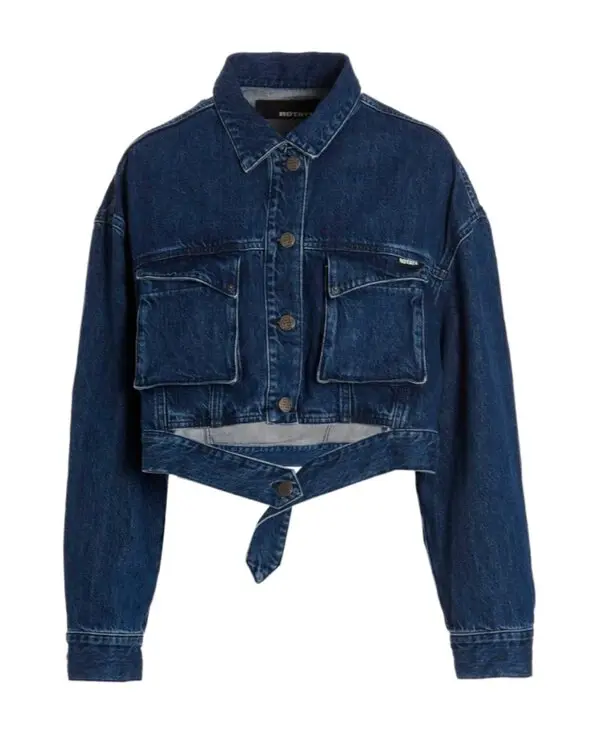 ROTATE BY BIRGER CHRISTENSEN Cropped Denim Jacket