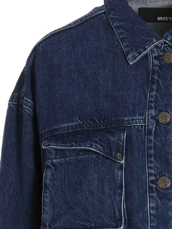 ROTATE BY BIRGER CHRISTENSEN Cropped Denim Jacket