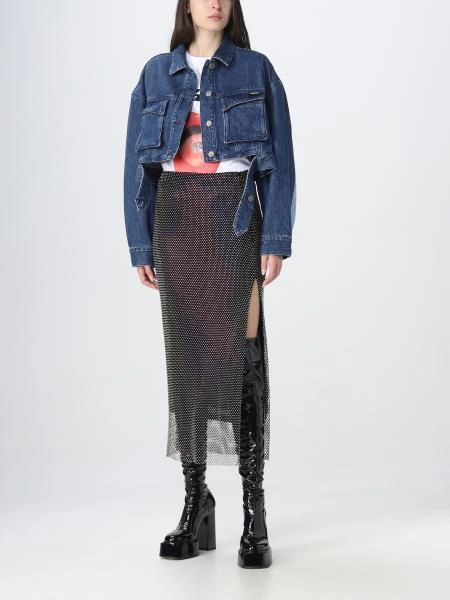 ROTATE BY BIRGER CHRISTENSEN Cropped Denim Jacket