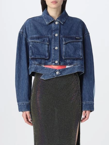 ROTATE BY BIRGER CHRISTENSEN Cropped Denim Jacket