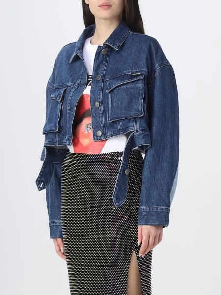 ROTATE BY BIRGER CHRISTENSEN Cropped Denim Jacket