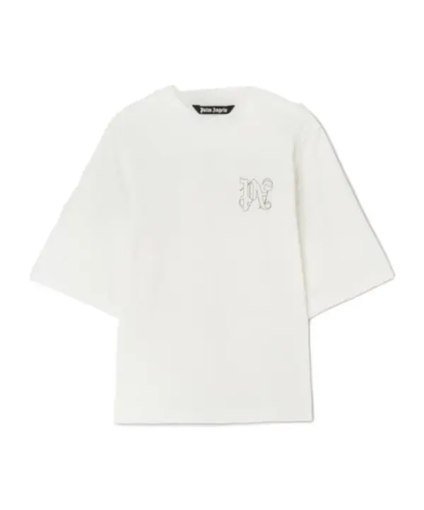 Palm Angels Pa Monogram Embroidered Crewneck T-shirt