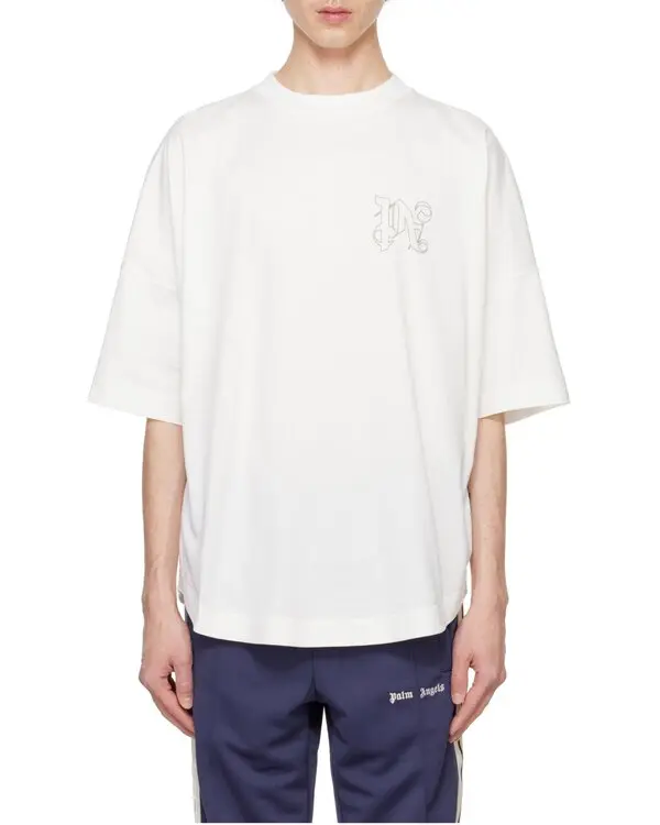 Palm Angels Pa Monogram Embroidered Crewneck T-shirt
