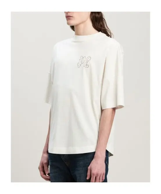 Palm Angels Pa Monogram Embroidered Crewneck T-shirt