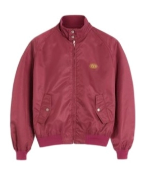 Valentino Garavani Zip-up High Neck Jacket With Logo Patch - Chestnut