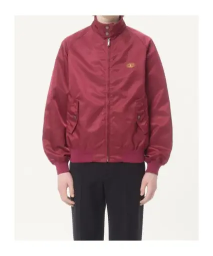 Valentino Garavani Zip-up High Neck Jacket With Logo Patch