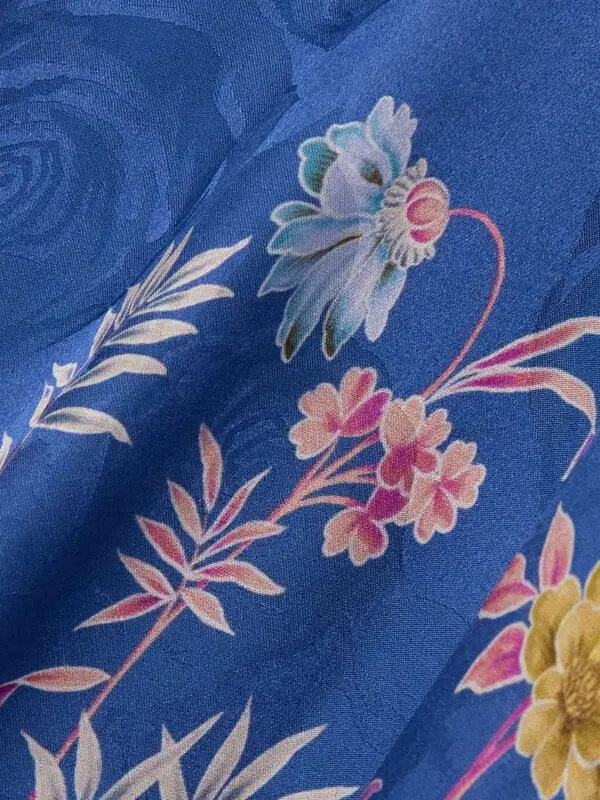 Etro Printed V-neck Long Sleeve Pleated Dress