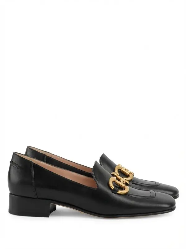 Gucci Horsebit Detail Square-toe Loafers - Black