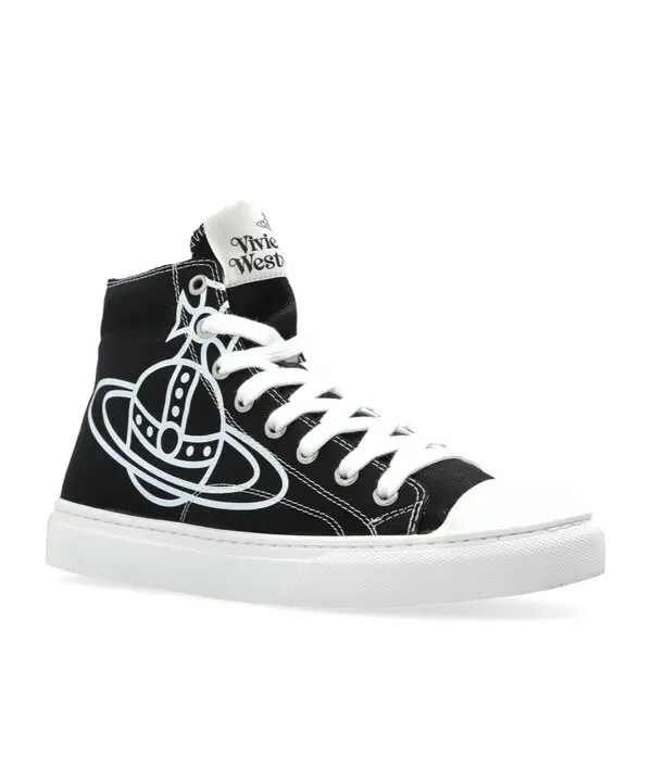VIVIENNE WESTWOOD Orb Printed High-top Sneakers - Black