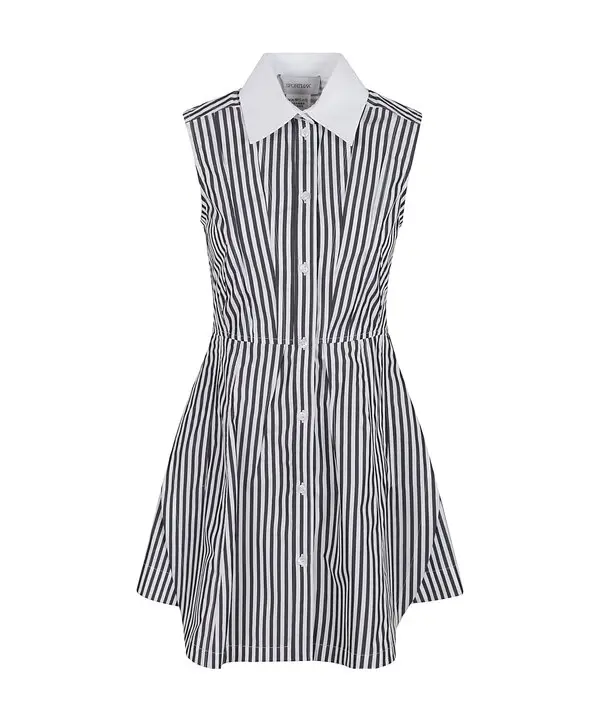 Sportmax Striped Sleeveless Shirt Dress