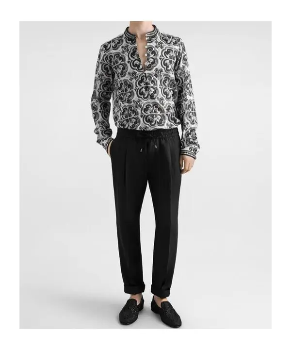Dolce & Gabbana Drawstring Waist Pleated Trousers