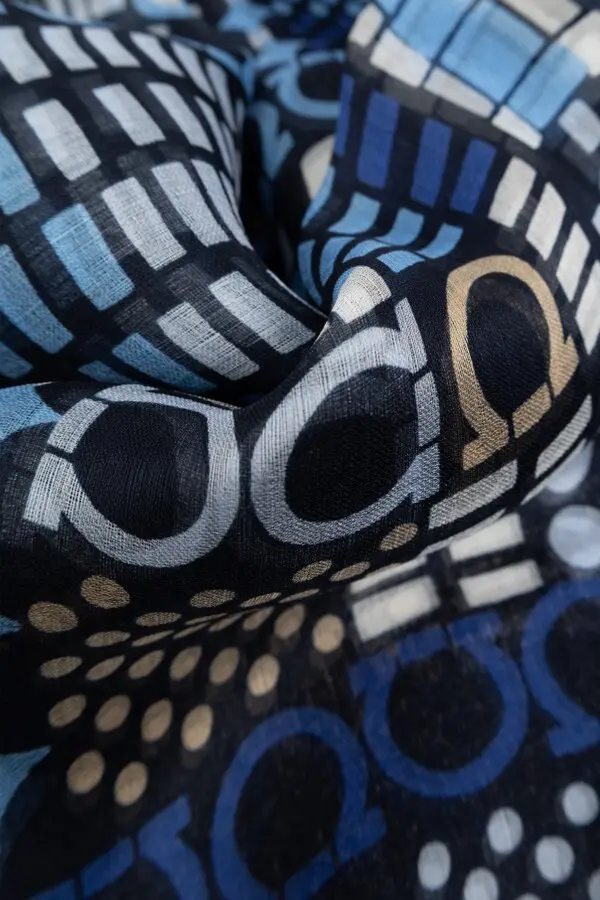 FERRAGAMO Pattern Silk Scarf - Black