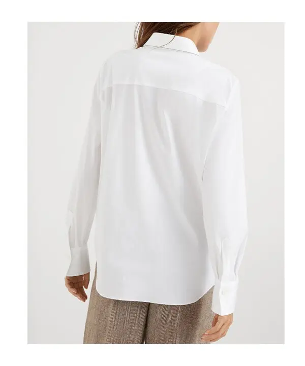 Brunello Cucinelli Monili Chain Detailed Long-sleeved Shirt