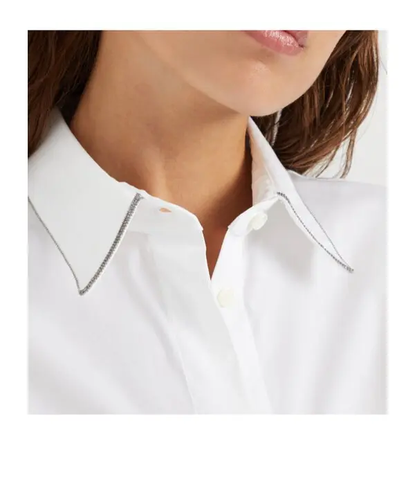 Brunello Cucinelli Monili Chain Detailed Long-sleeved Shirt