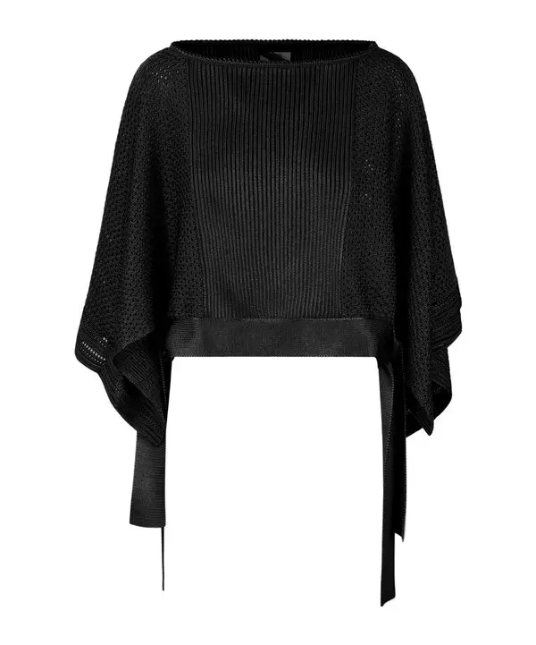Alberta Ferretti Cropped Crochet Knit Jumper