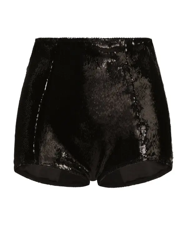 Dolce & Gabbana High-rise Sequined Shorts - Black