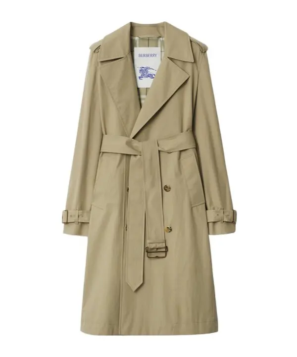 Burberry Double Breasted Belted Trench Coat - Cloud Lark