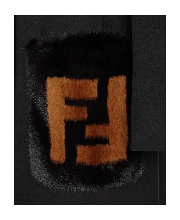 Fendi Double Breasted Trench Coat With Fur Pockets