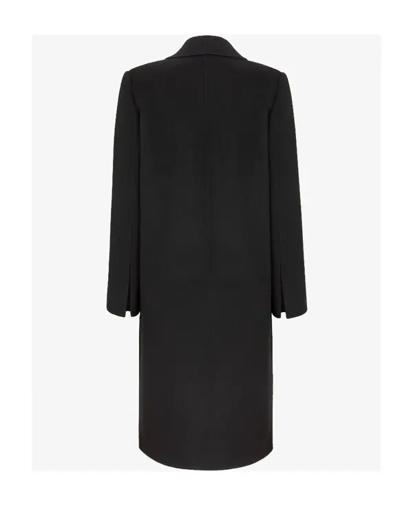Fendi Double Breasted Trench Coat With Fur Pockets - Black