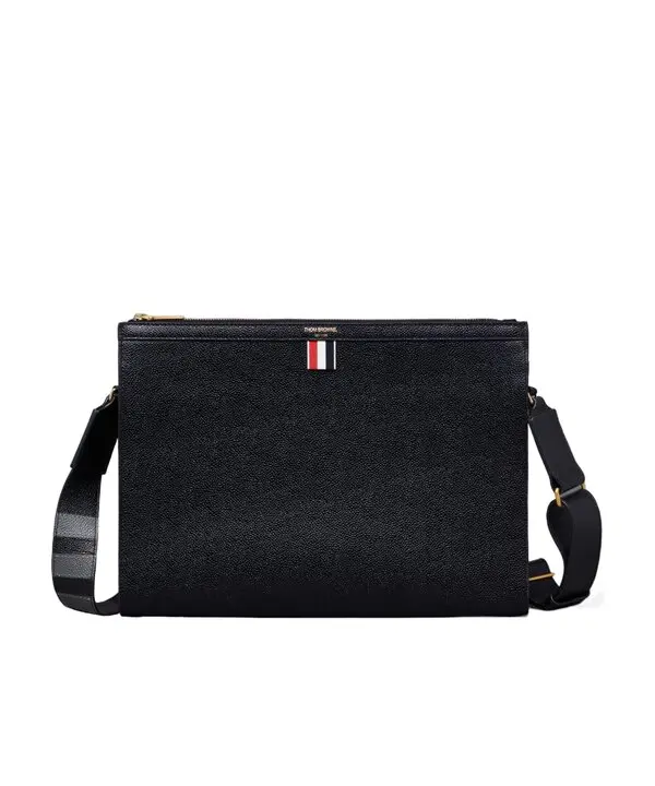Thom Browne 4-bar Leather Crossbody Bag - Black