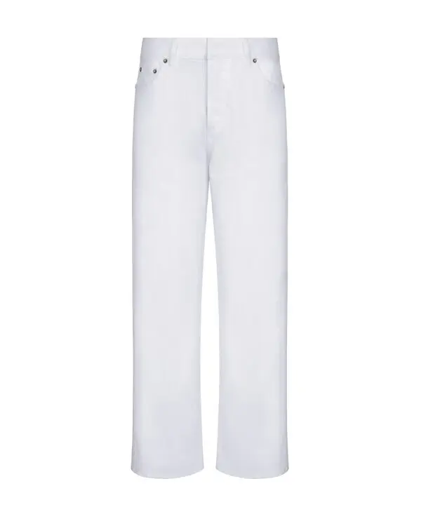 Dior Christian Button Detailed Straight Leg Trousers - White