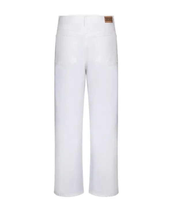 Dior Christian Button Detailed Straight Leg Trousers - White
