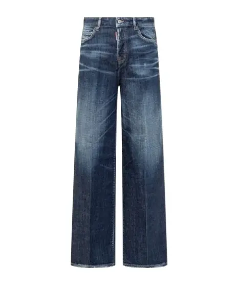Dsquared2 Distressed Wide-leg Jeans - Blue