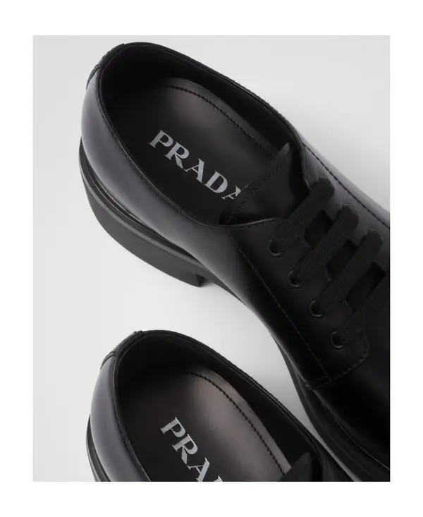 Prada Brushed Leather Derby Shoes