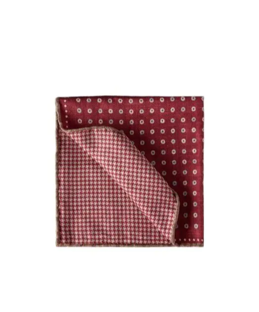 Brunello Cucinelli Geometric-print Pocket-square - Red