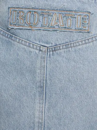ROTATE BY BIRGER CHRISTENSEN Lace-up Denim Mini Skirt