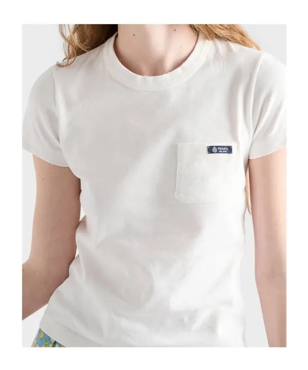 Prada Logo-patch Crewneck T-shirt
