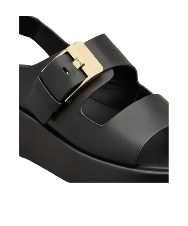 TOD'S Buckle-strap Platform Sandals - Black