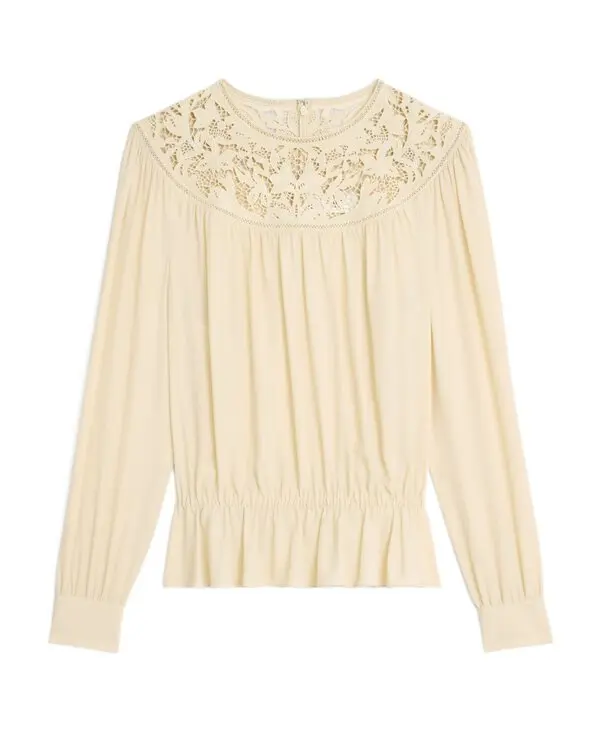 Celine Guipure Blouse In Silk Crepe And Acetate - No