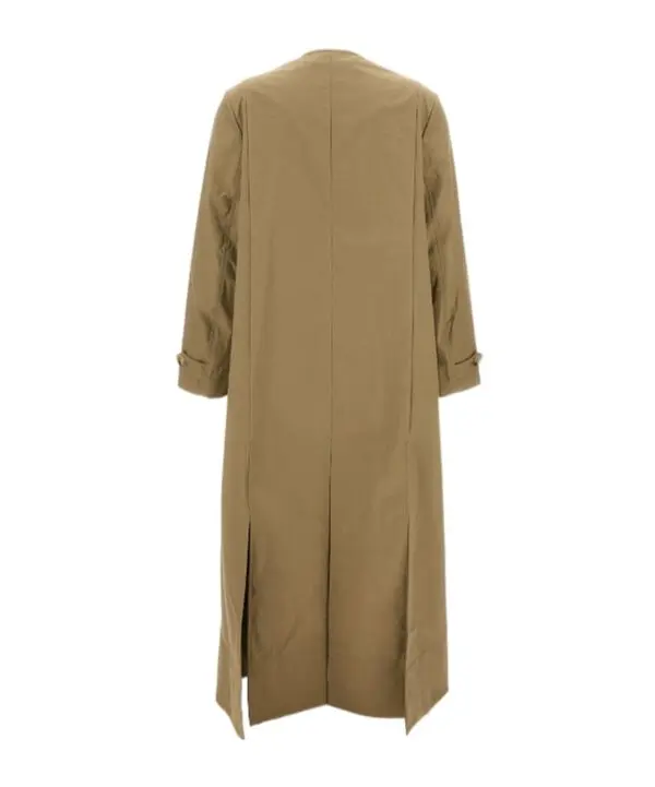 Simone Rocha Round Neck Belted Coat With Beaded Floral Detail