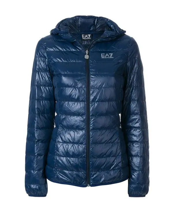 EA7 Quilted Hooded Puffer Jacket